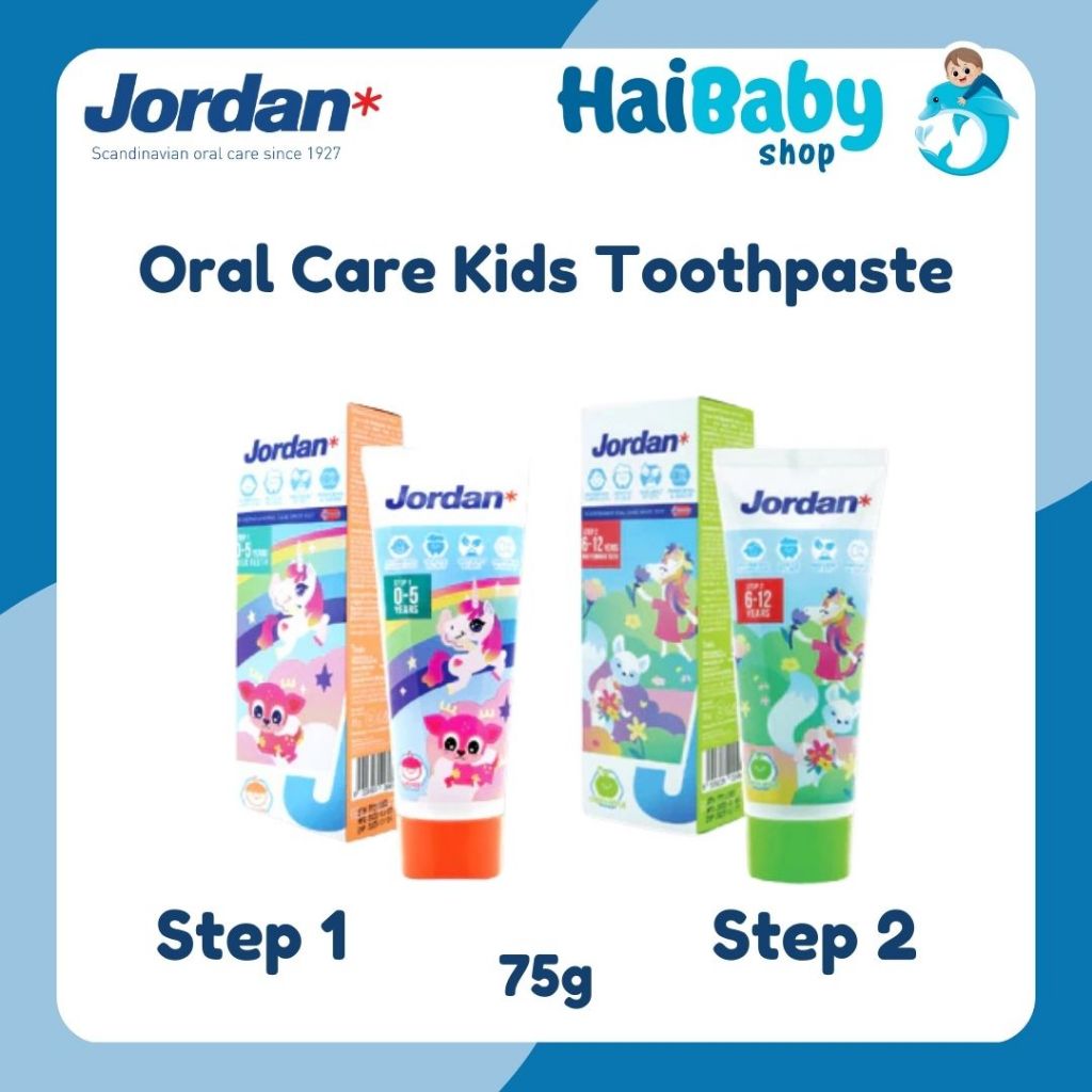 Jual Jordan Oral Care Kids Toothpaste / Step 1 Strawbery / Step 2 ...