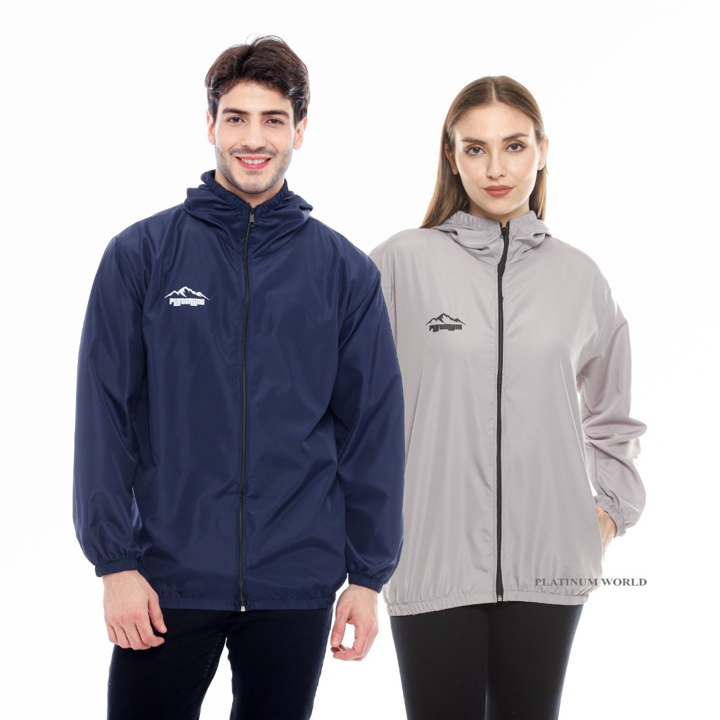 Jual PLATINUM WORLD Jaket Olahraga Pria - Wanita Jaket Parasut Lengan ...