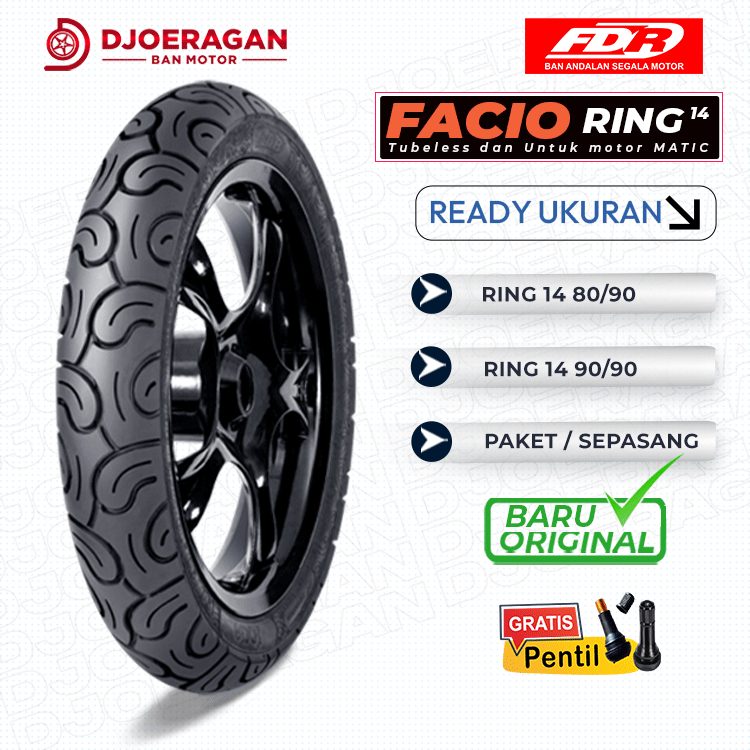 Jual SEPASANG / SATUAN BAN MOTOR MATIC FDR FACIO Ring 14 80/90 90/90 ...