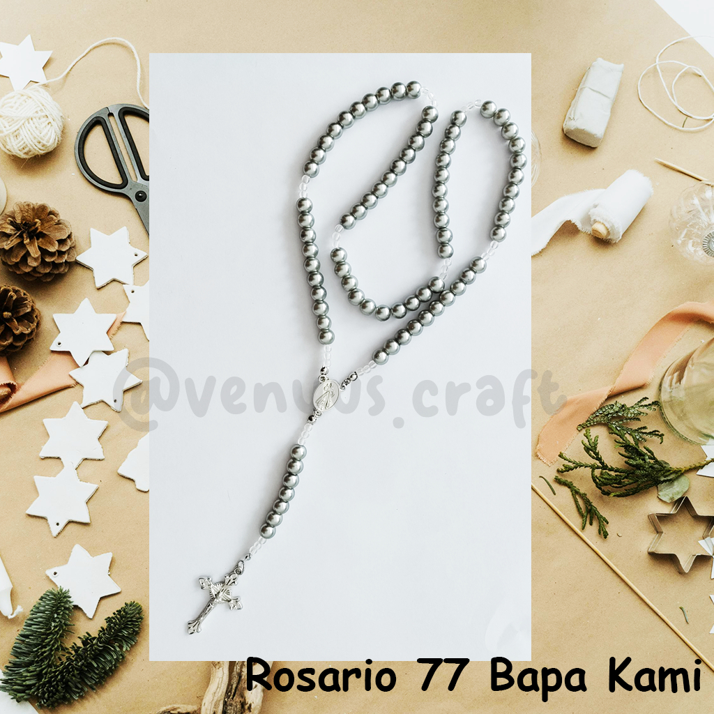 Jual Rosario 77 Bapa Kami doa colorful souvenir mutiara sintetis manik akrilik | Shopee Indonesia
