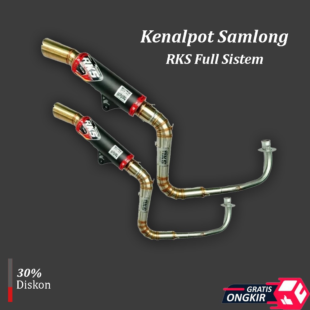 Jual Knalpot Racing Samlong RKS Fullsistem beat Genio Vario Bahan Tebal Setenles Anti Karat ...