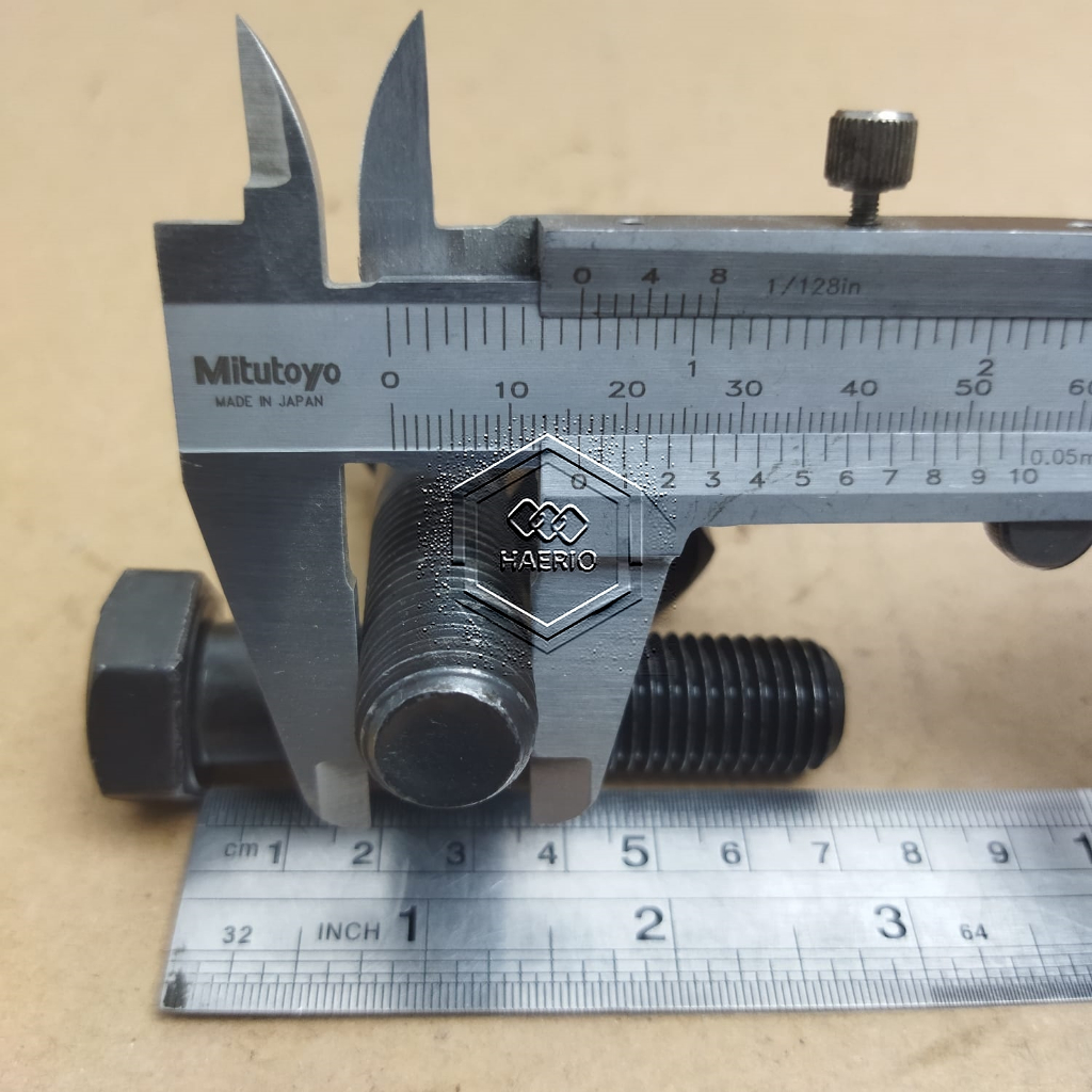 Jual BAUT MUR BAJA HTB GRADE 8.8 M16X70 HALF DRAT PANJANG 7CM 7 CM BAUD KUNCI 24 HITAM M16 X 70 ...