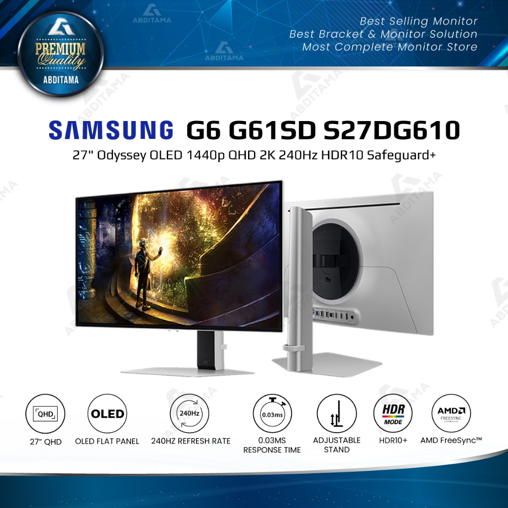 Jual Monitor OLED Samsung S27DG610 27" Odyssey OLED G6 G61SD 1440p QHD ...