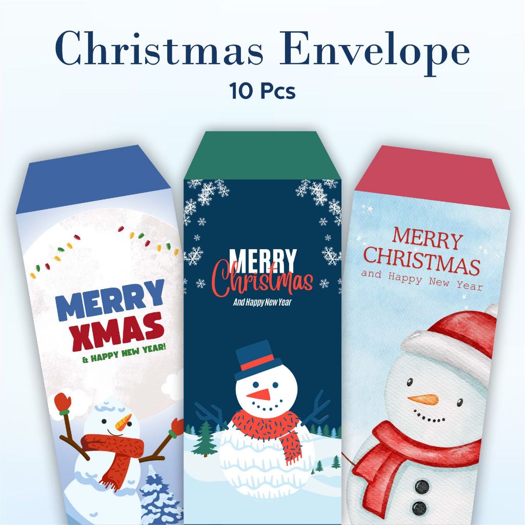 Jual (ISI 12 PCS) Amplop Natal Varian Boneka Salju / Amplop Natal ...