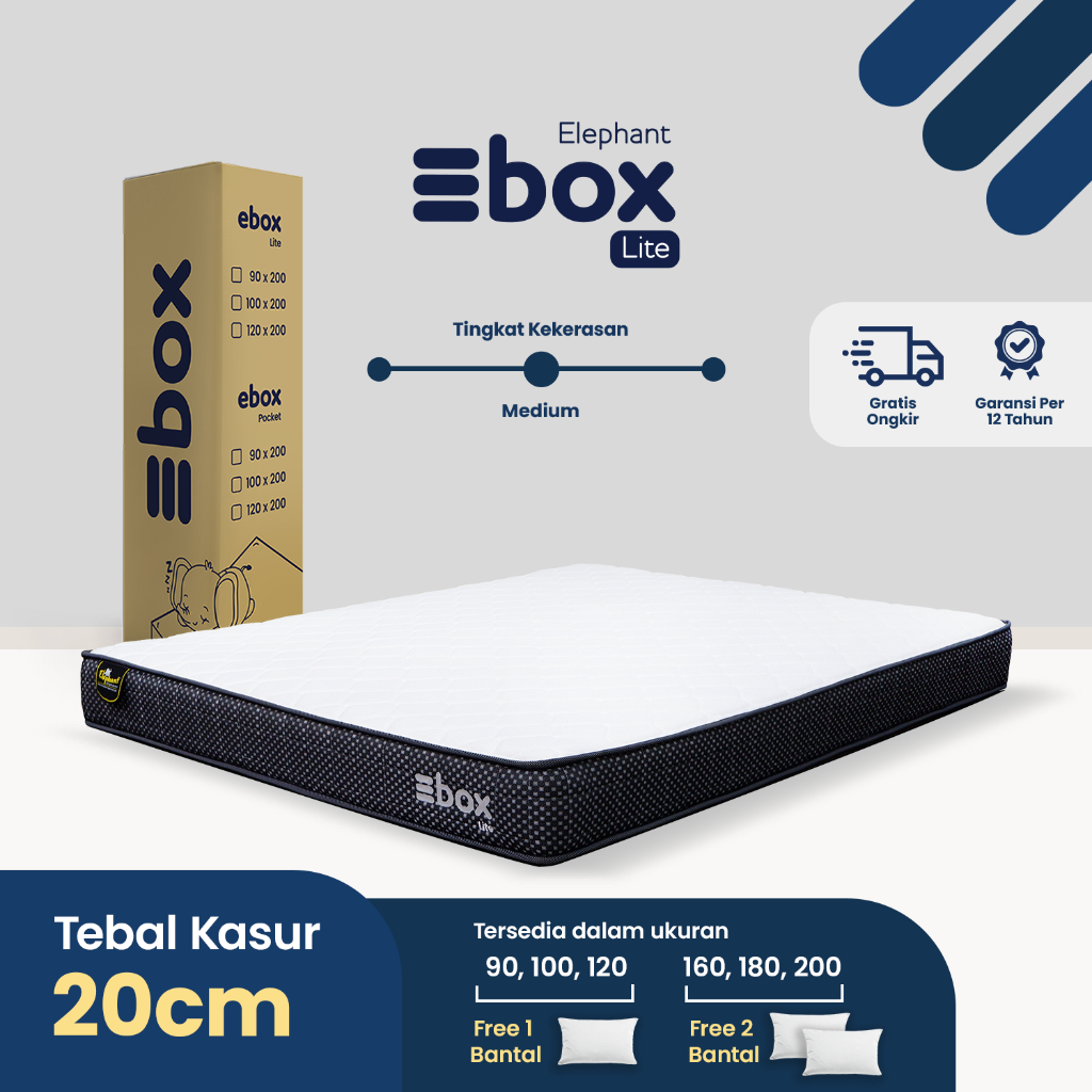 Jual Elephant Ebox Lite Kasur springbed in a box Bonnell Spring ...