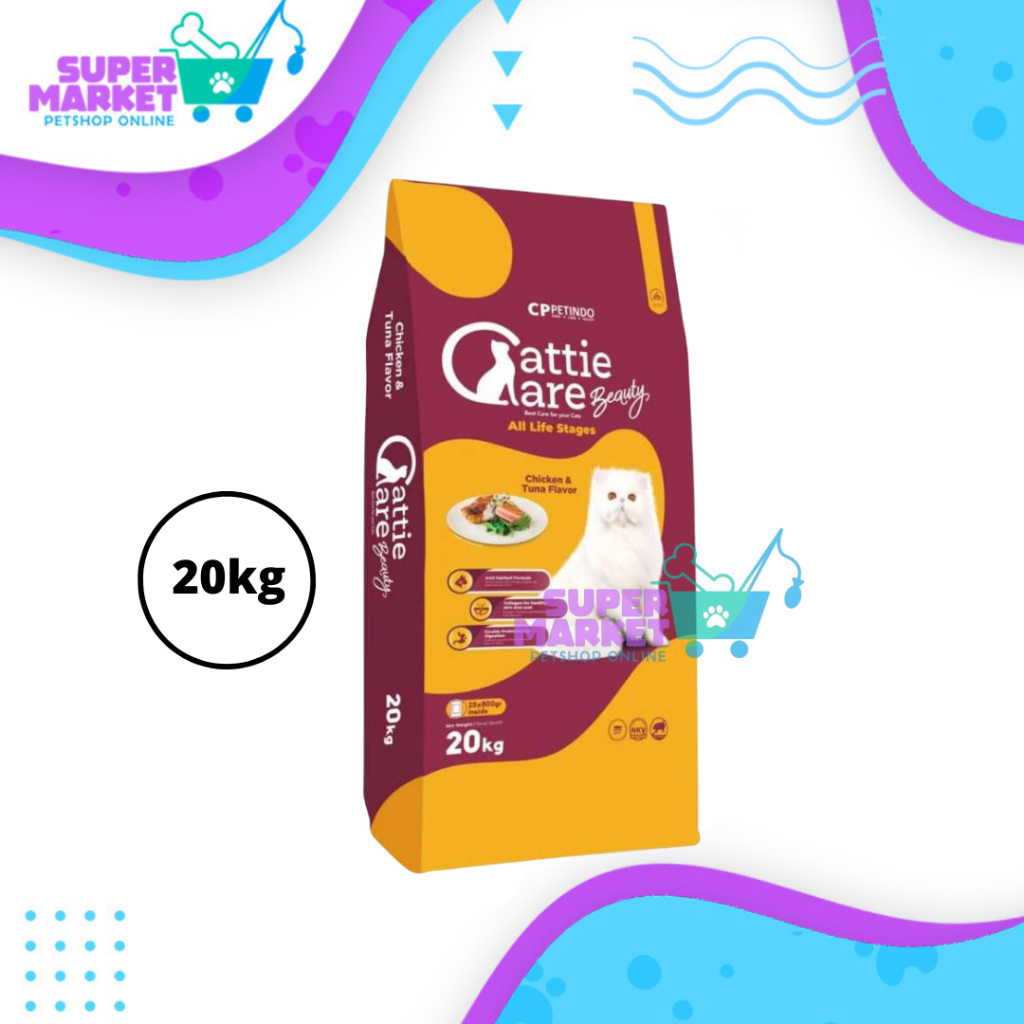 Jual CATTIE CARE BEAUTY Chicken Tuna Dry Food 20kg | Shopee Indonesia