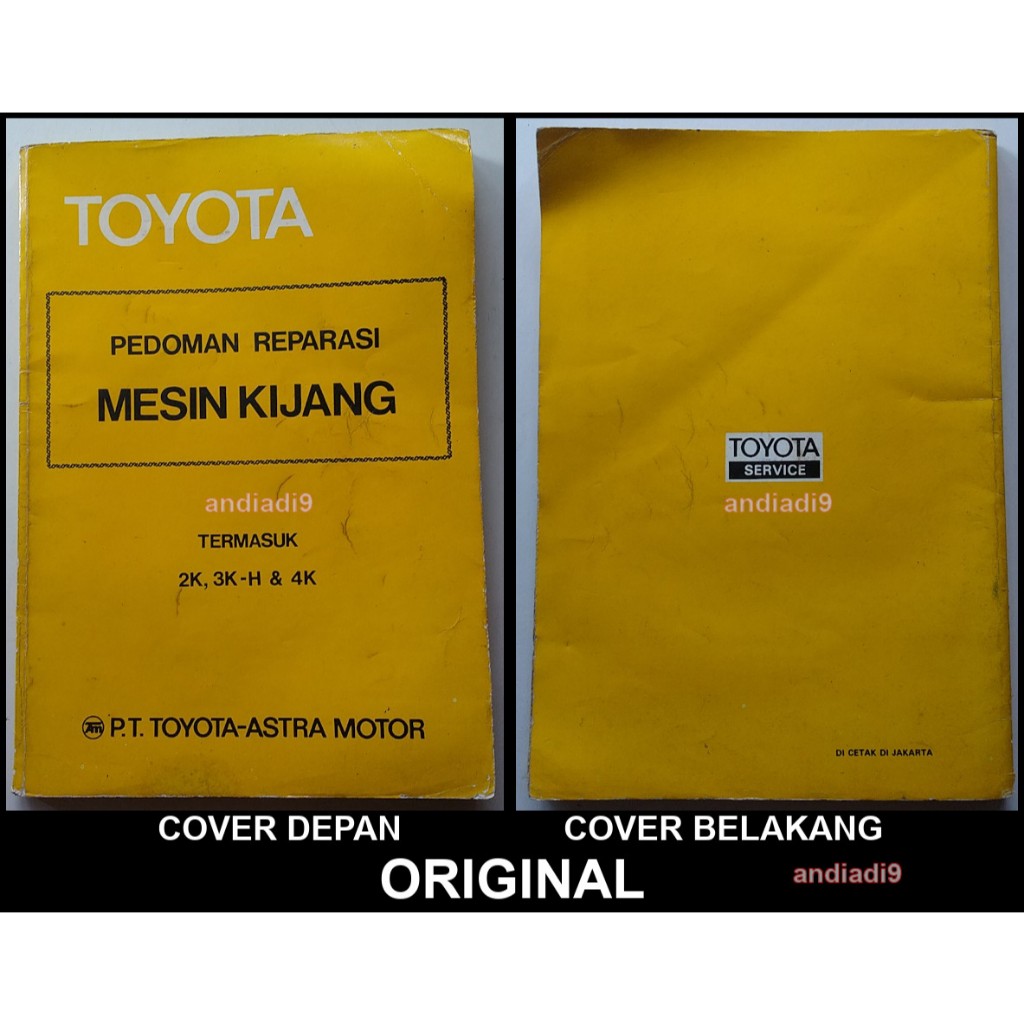 Jual BUKU PEDOMAN REPARASI MESIN KIJANG MOBIL TOYOTA 1985 ORIGINAL ...