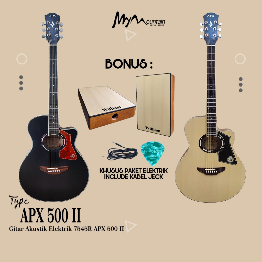 Jual Gitar APX 500 Akustik Elektrik 7545R PROMO PAKET BUNDLING HEMAT FREE CAJON TRAVEL | Shopee ...