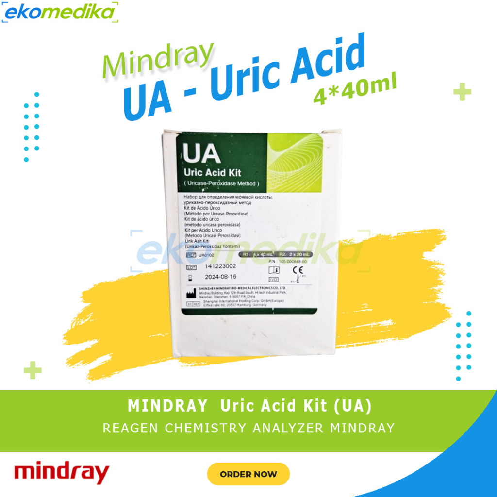 Jual Reagen Mindray Uric Acid Kit (UA) R1: 4x35ml R2: 2X18ml / Reagen ...