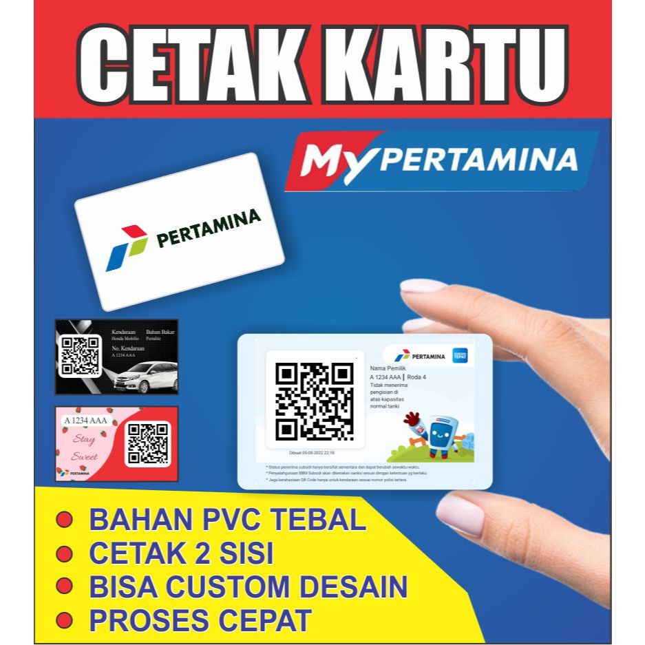 Jual Kartu My Pertamina Bahan PVC Card Tebal Sehari Jadi / CETAK KARTU MY PERTAMINA BAHAN PVC ...