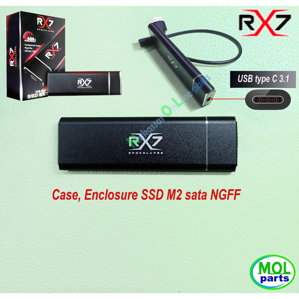 Jual Case casing enclosure SSD M2 NGFF sata USB type C RX7 | Shopee ...