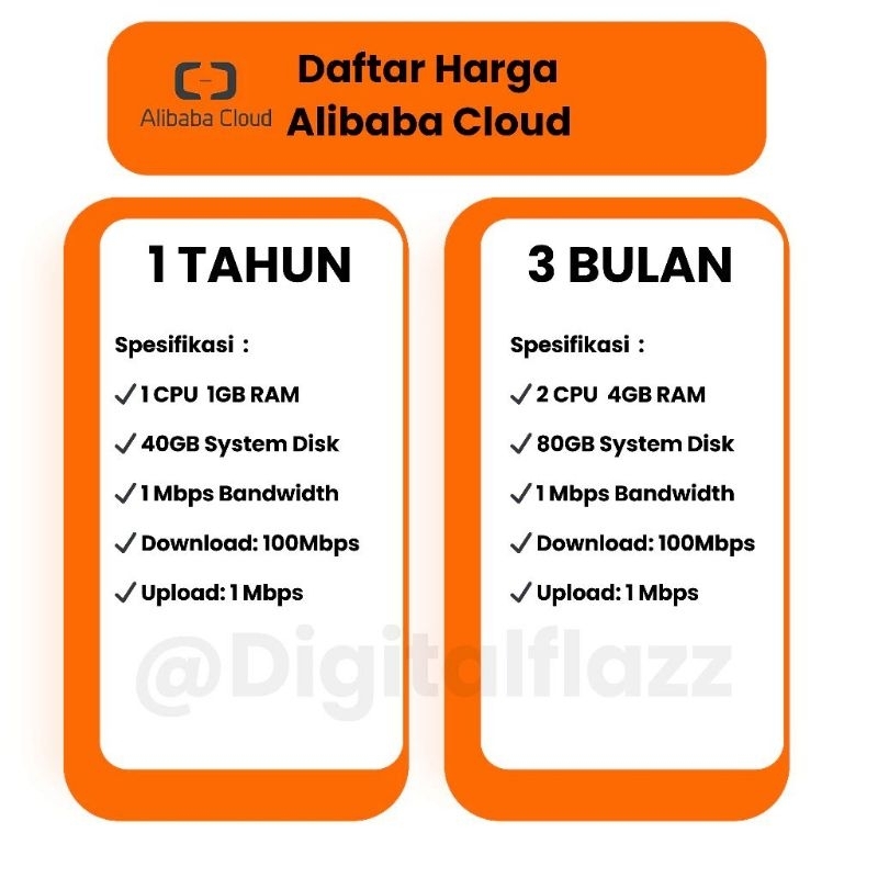 Jual Alibaba Cloud Aktif 1 Tahun Bergaransi 7 Hari | Shopee Indonesia
