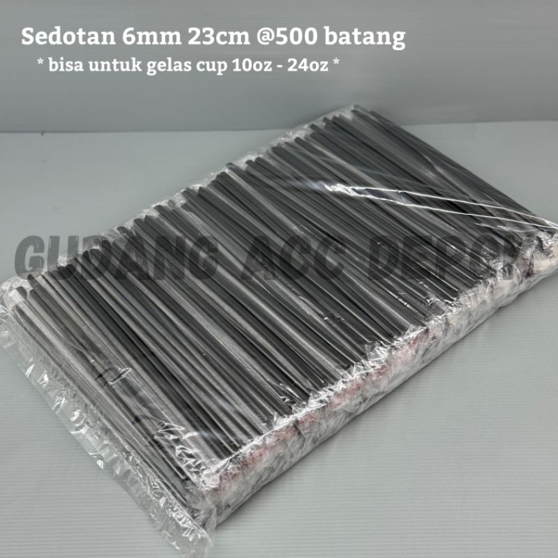 Jual SEDOTAN 6MM 23CM HITAM BUNGKUS PLASTIK STERIL SEDOTAN BUBLE KECIL ...