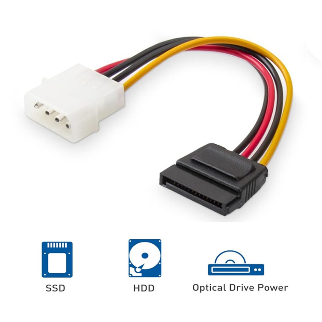 Jual Kabel Power SATA Molex Male 4 Pin ke SATA Cable Female 15 Pin ...