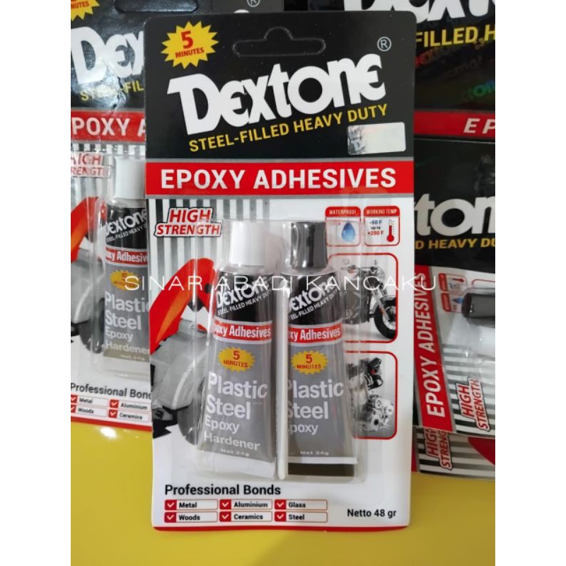 Jual LEM BESI DEXTONE 5 MENIT PLASTIC STEEL EPOXY | Shopee Indonesia