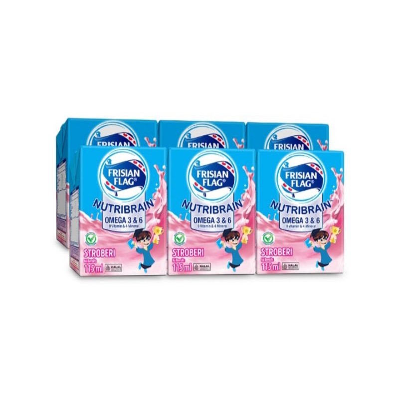 Jual Frisian flag milky uht rasa strawberry 6x115 ml | Shopee Indonesia