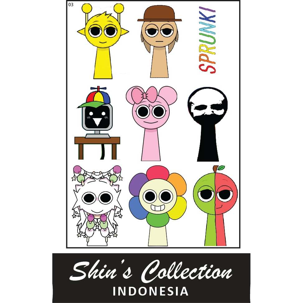 Jual Sticker stiker Sprunki game 1 pc | Shopee Indonesia