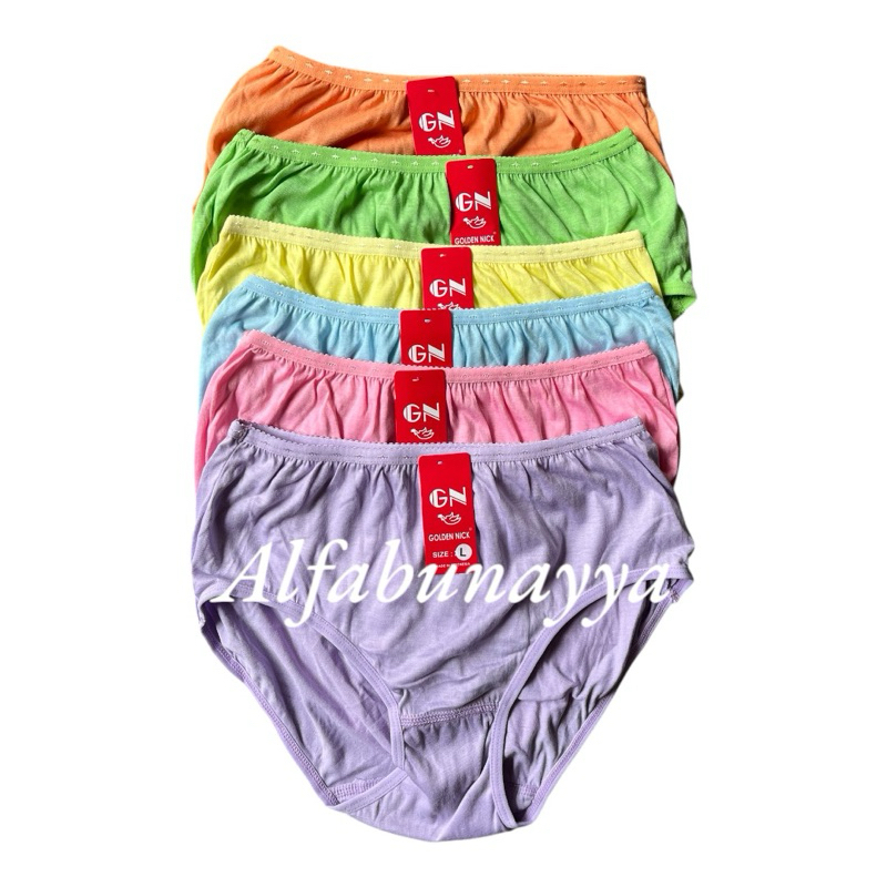 Jual SET 6 Celana Dalam Wanita GN 938 - GOLDEN NICK Warna Pelangi - GN Rainbow - CD GOLDEN NICK ...