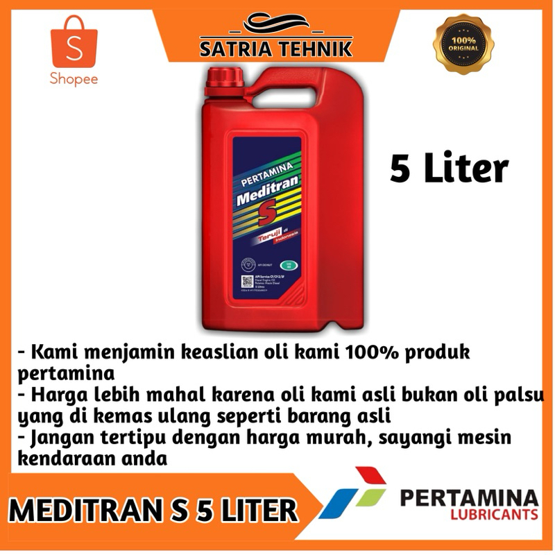 Jual OLI MEDITRAN S SAE 40 5 LITER ORIGINAL PERTAMINA | Shopee Indonesia