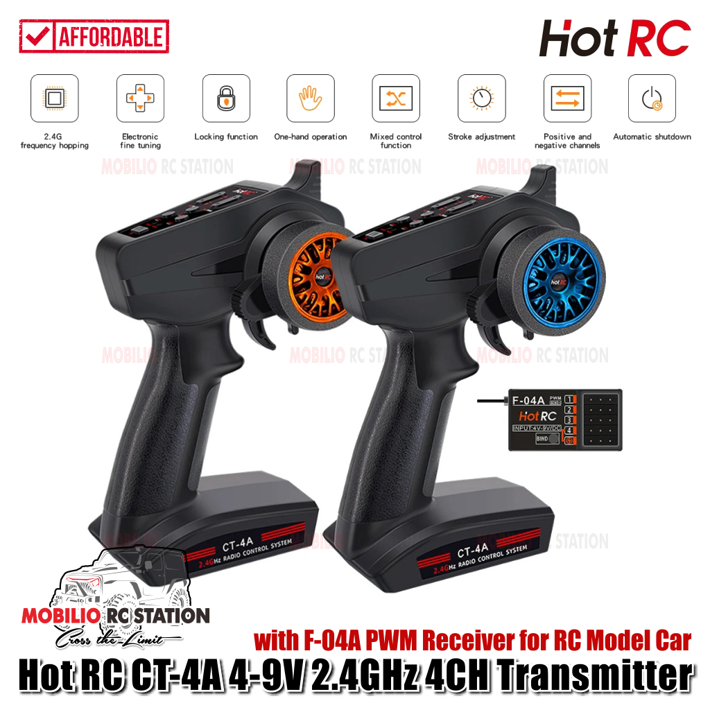 Jual HotRC CT-4A 4-9V 2.4GHz 4CH Transmitter with F-04A PWM Receiver RC ...