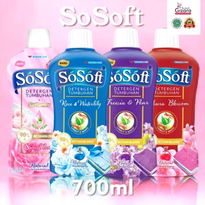 Jual SO SOFT Deterjen Cair Konsentrat Botol Sosoft 750ml/700 ML ...