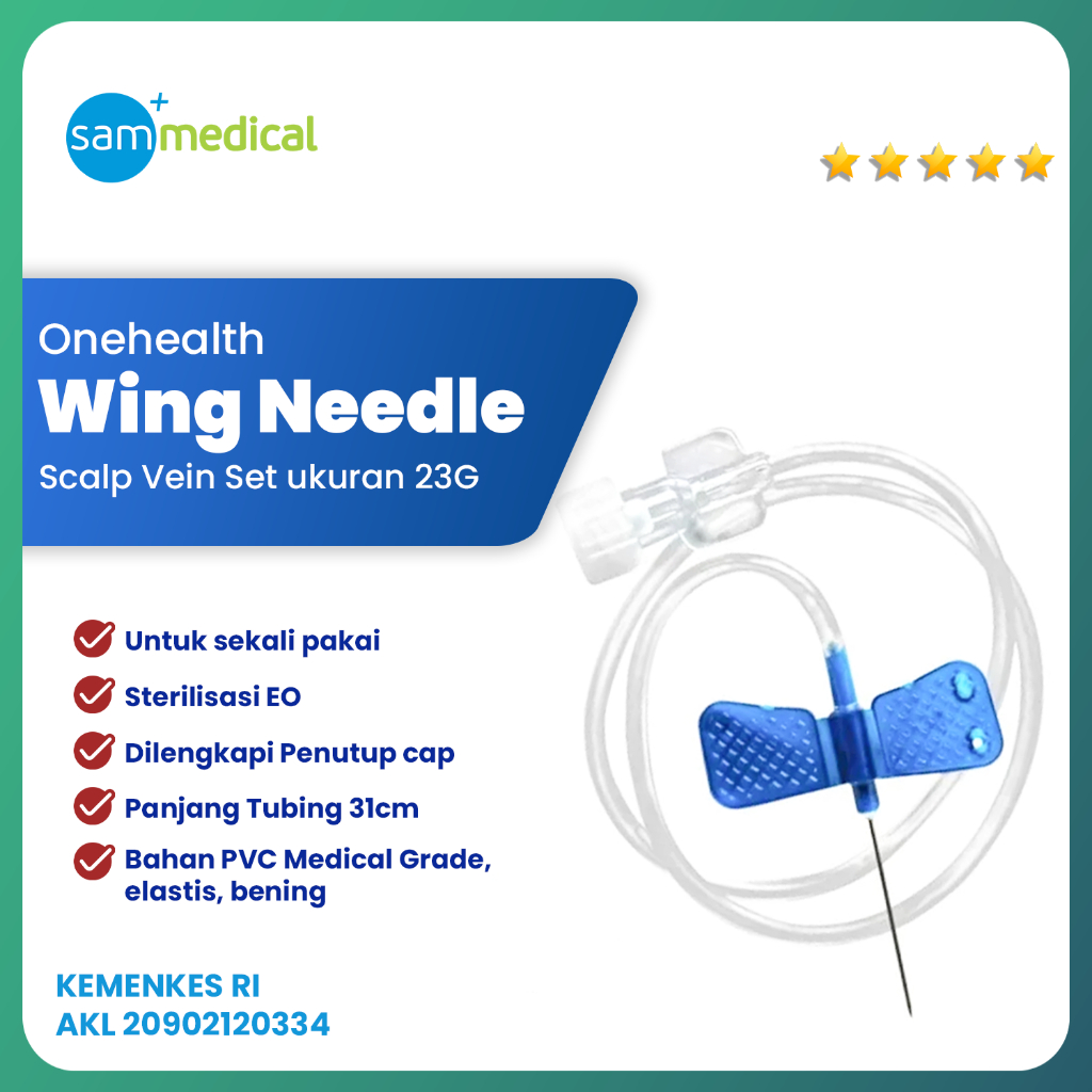 Jual Onehealth Wing Needle / Scalp Vein Set Steril / Wing Nedle ...