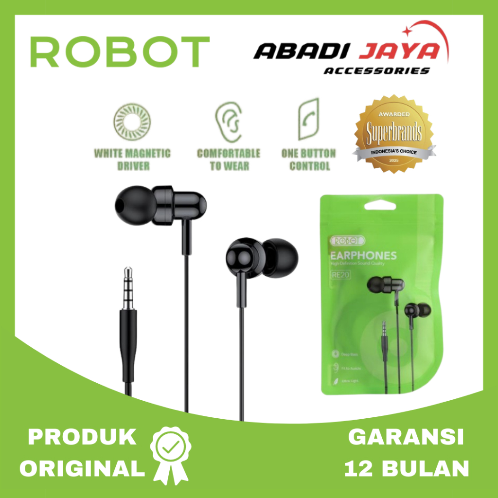Jual Headset Robot RE20 Wired Earphone Bass Android Original | Shopee ...