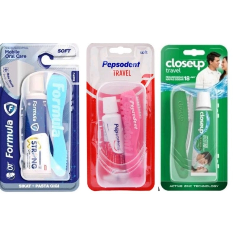 Jual formula /pepsodent travel kit (pasta gigi 25g+sikat gigi lipat ...