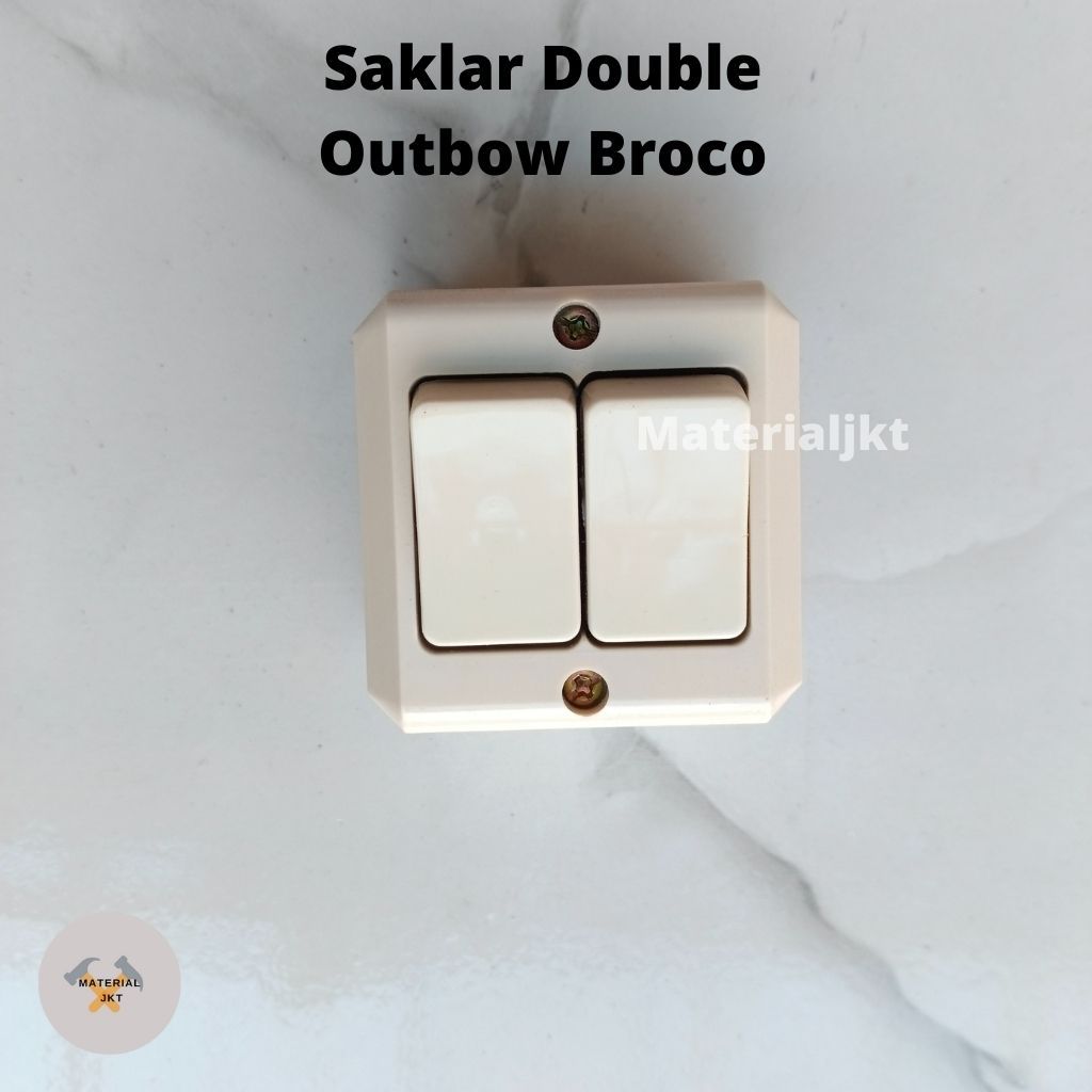 Jual Saklar Double Broco Outbow / Tempel Tembok Kayu 2 tombol pencetan ...