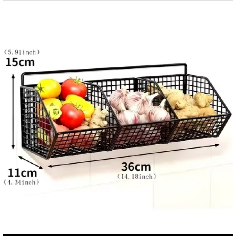 Jual Rak Keranjang/Jaring Besi Tempel Dinding/Rak Gantung /Rak Bumbu ...