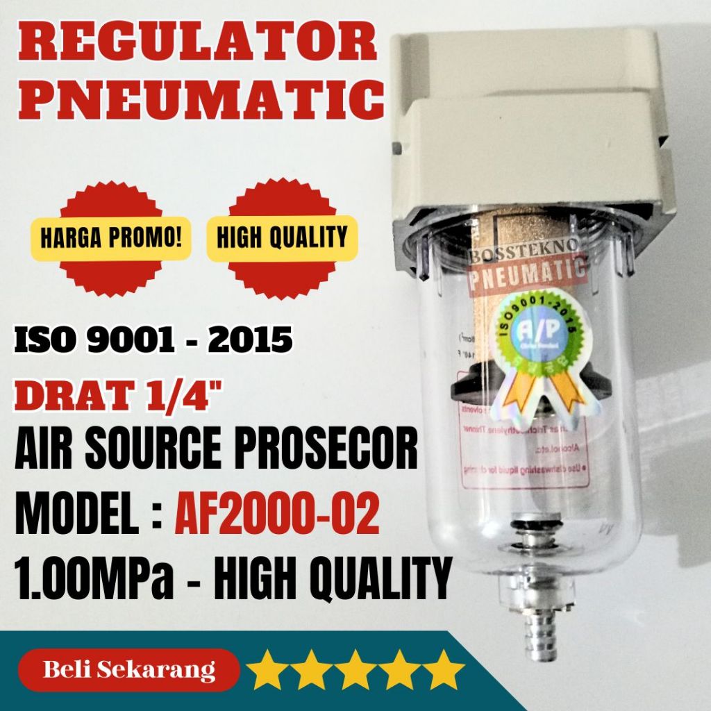Jual FILTER UDARA ANGIN REGULATOR UDARA 1 TABUNG AF 2000-02 DRAT 1/4 IN ...
