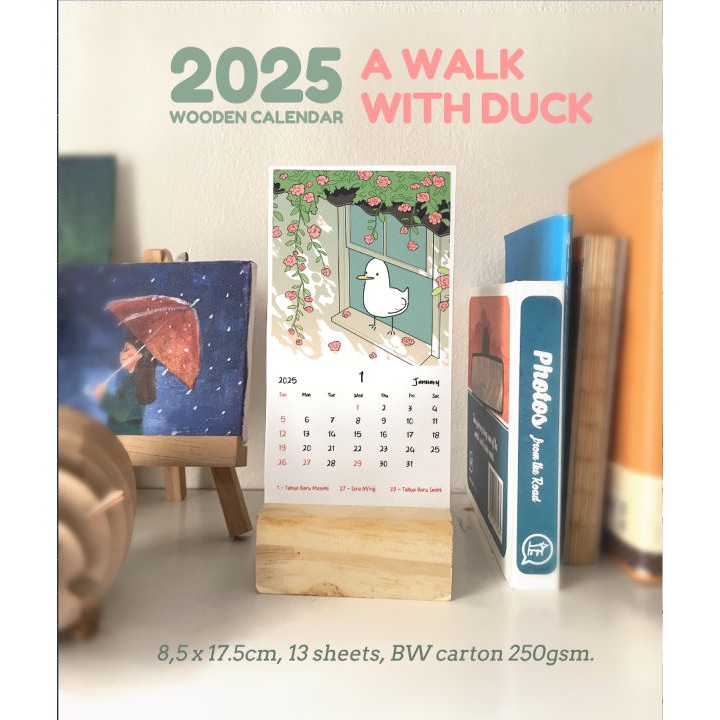 Jual Kalender Meja 2025 Bebek dengan Wooden Standee | Shopee Indonesia