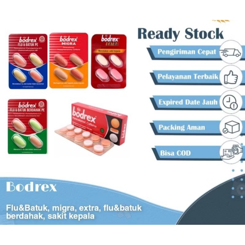 Jual Obat Bodrex dan Bodrexin isi 2 Strip x 10 Tablet. 1 Pak (12 Box ...