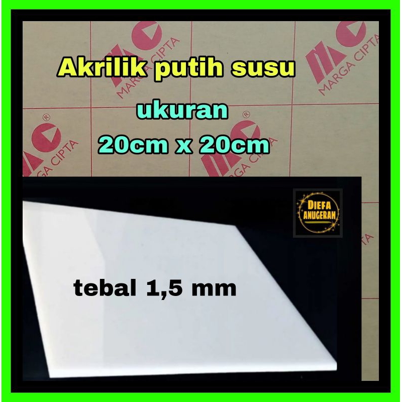 Jual Akrilik putih susu 1,5mm ukuran 20x20/Acrylic lembaran putih | Shopee Indonesia