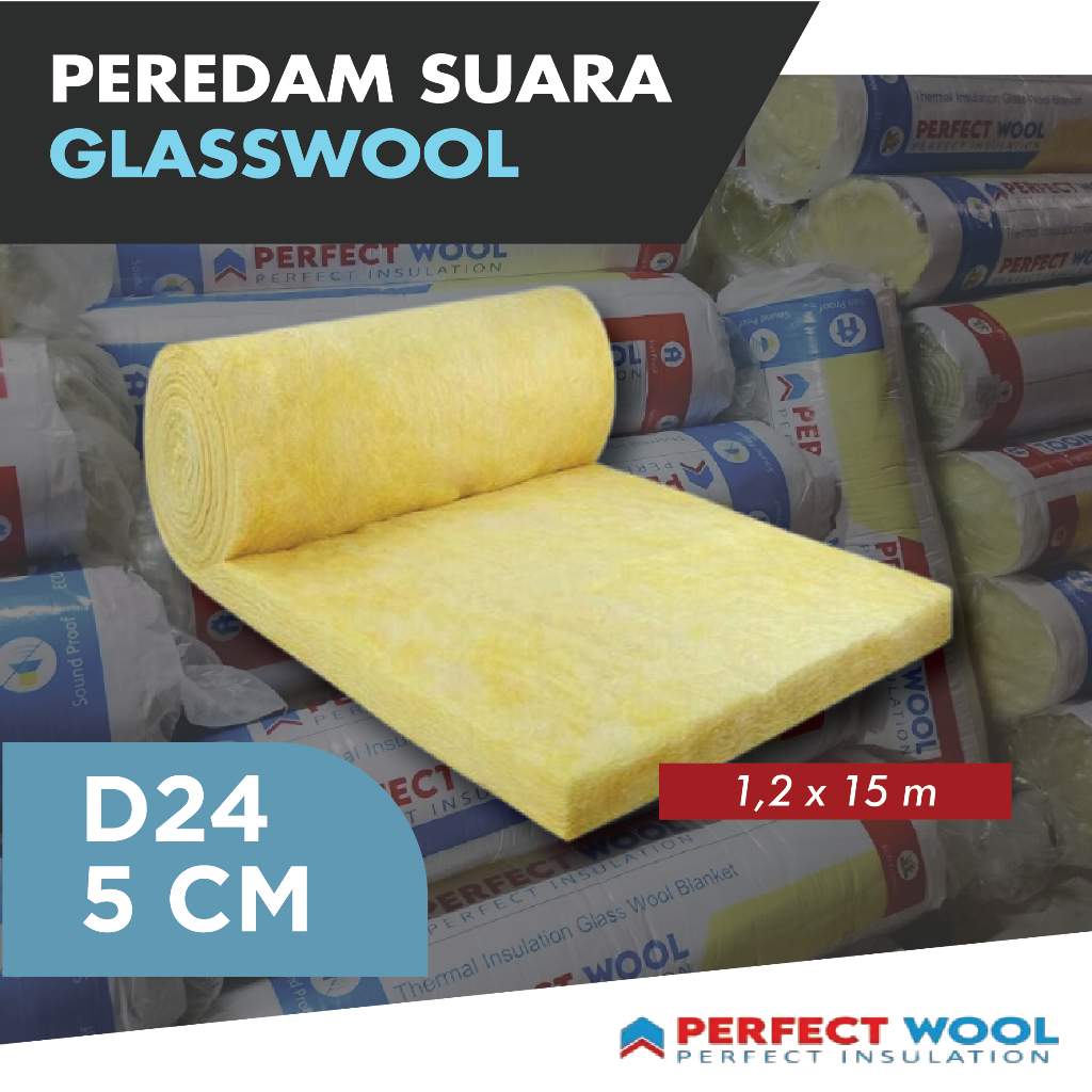 Jual Glasswool / D24 5cm / 1,2 x 15 m / Peredam Suara Plafon Dinding ...