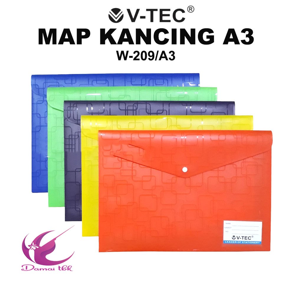 Jual Map Plastik Kancing 1 A3 V-Tec | Shopee Indonesia