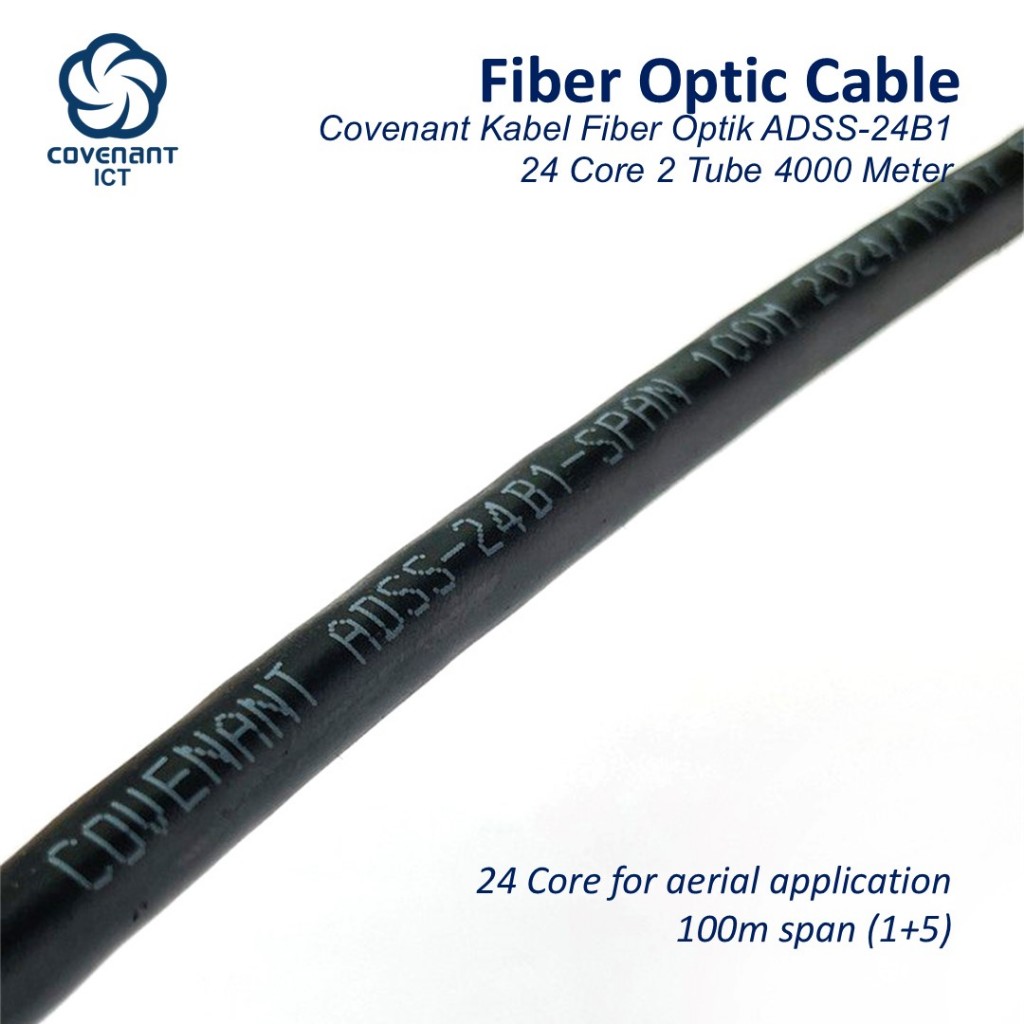 Jual Covenant Kabel Fiber Optik ADSS-24B1 24 Core 2 Tube 4000 Meter ...