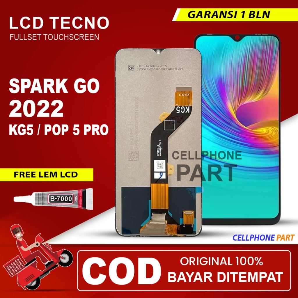 Jual LCD TECNO SPARK GO 2022 / POP 4 LITE / 5 PROKG5 / KG5H / KG5M / BD4 / BD4A / BD4I / BD4J ...