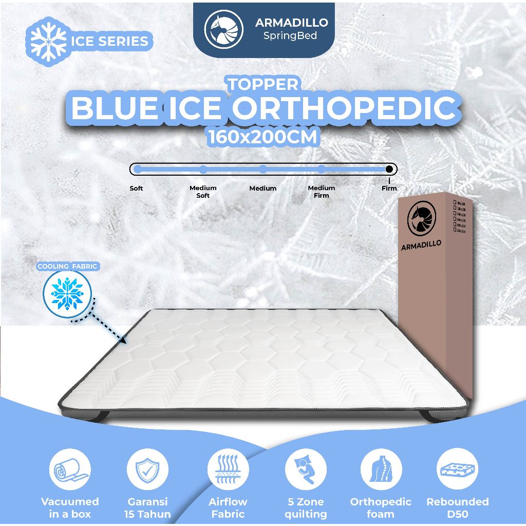 Jual Armadillo - Blue Ice Topper Orthopedic 160x200x6,5cm | Shopee ...