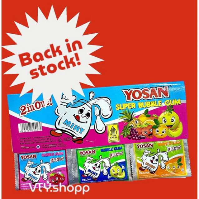 Jual Permen Karet YOSAN Renceng ( Jajanan Jadul ) | Shopee Indonesia