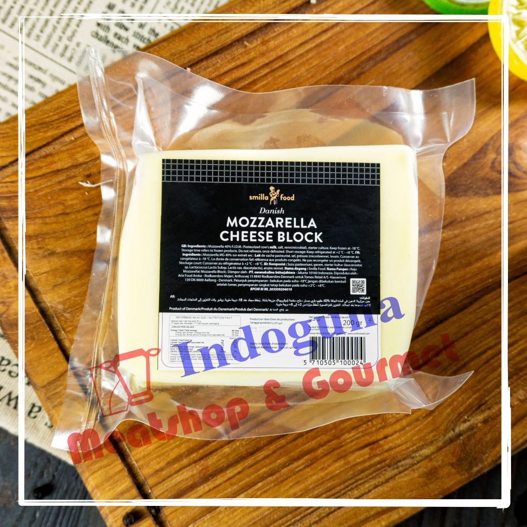 Jual Smilla Food Keju Mozarella Mozzarella Cheese Block 200gr | Shopee ...