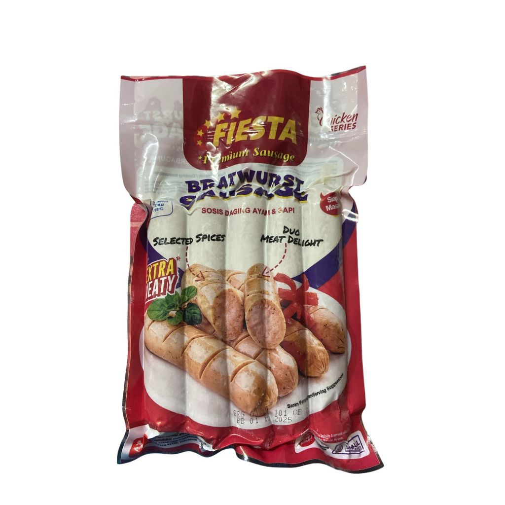 Jual SOSIS SAPI DAN AYAM BRATWURST SAUSAGE FIESTA 300GR HALAL | Shopee ...