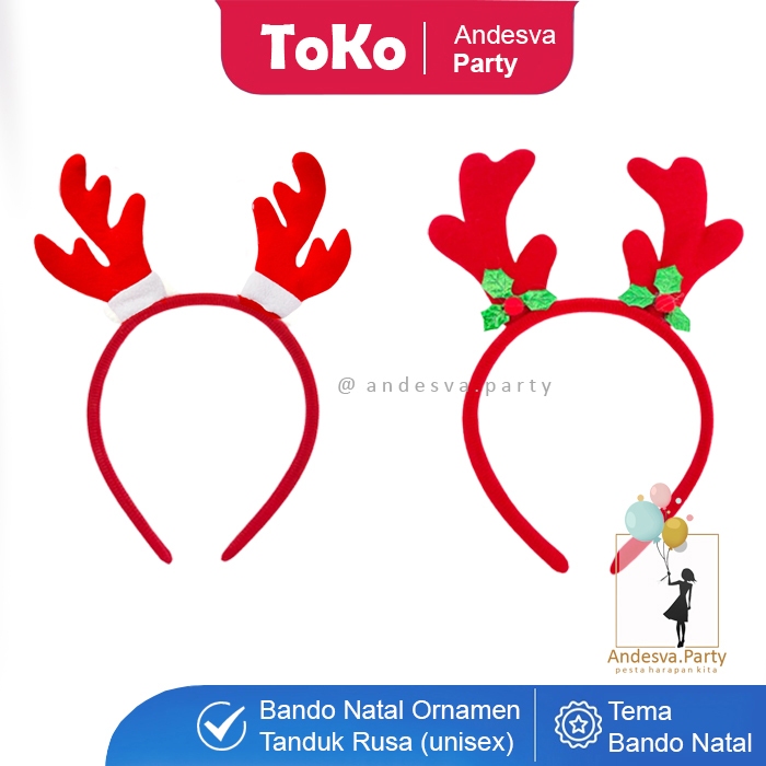 Jual Bando Natal Tanduk Rusa / Bando natal Christmas / bandana murah ...