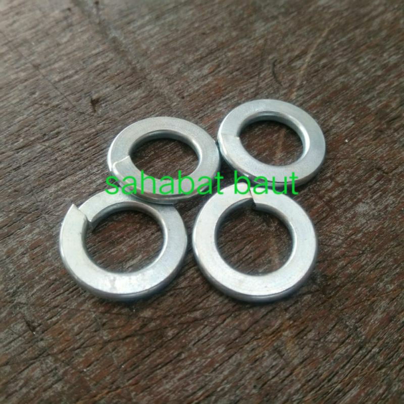 Jual M10 M12 ring per besi putih galvanis spring washer 10mm 12mm ...