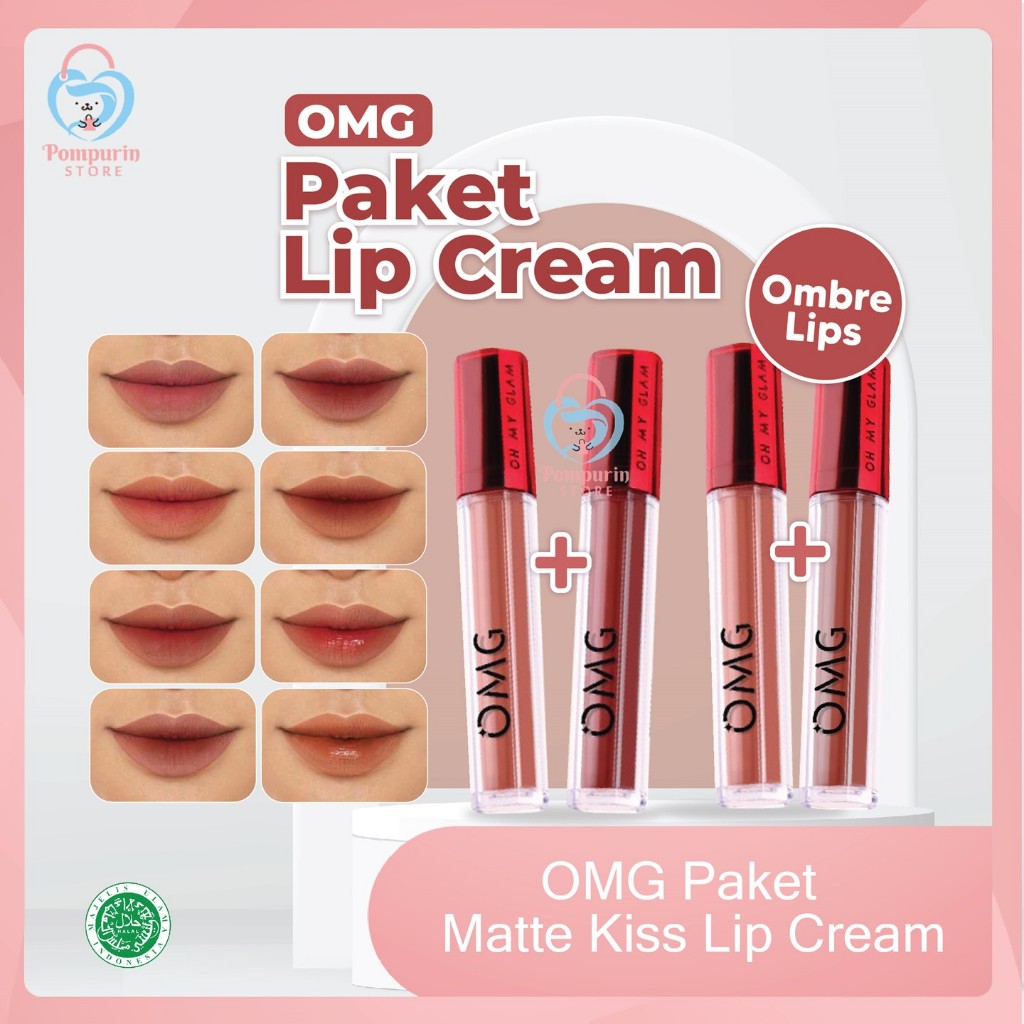 Jual Paket Oh My Glam Mattelast Lip Cream - Shade 12 Scarlet + 13 Latte ...