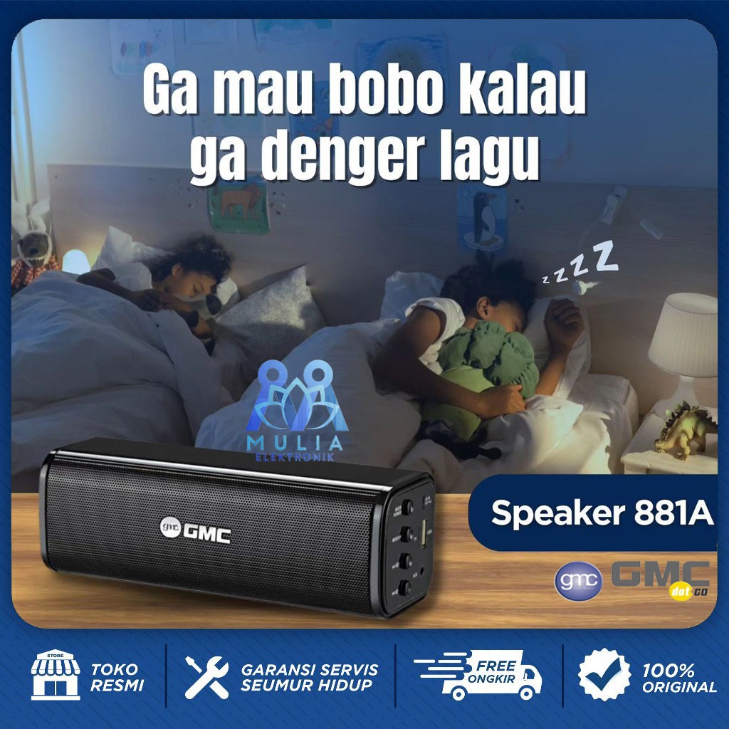 Jual Speaker Portable Pemutar Musik Multimedia GMC 881A Bluetooth USB FM 15W RMS SNI | Shopee ...