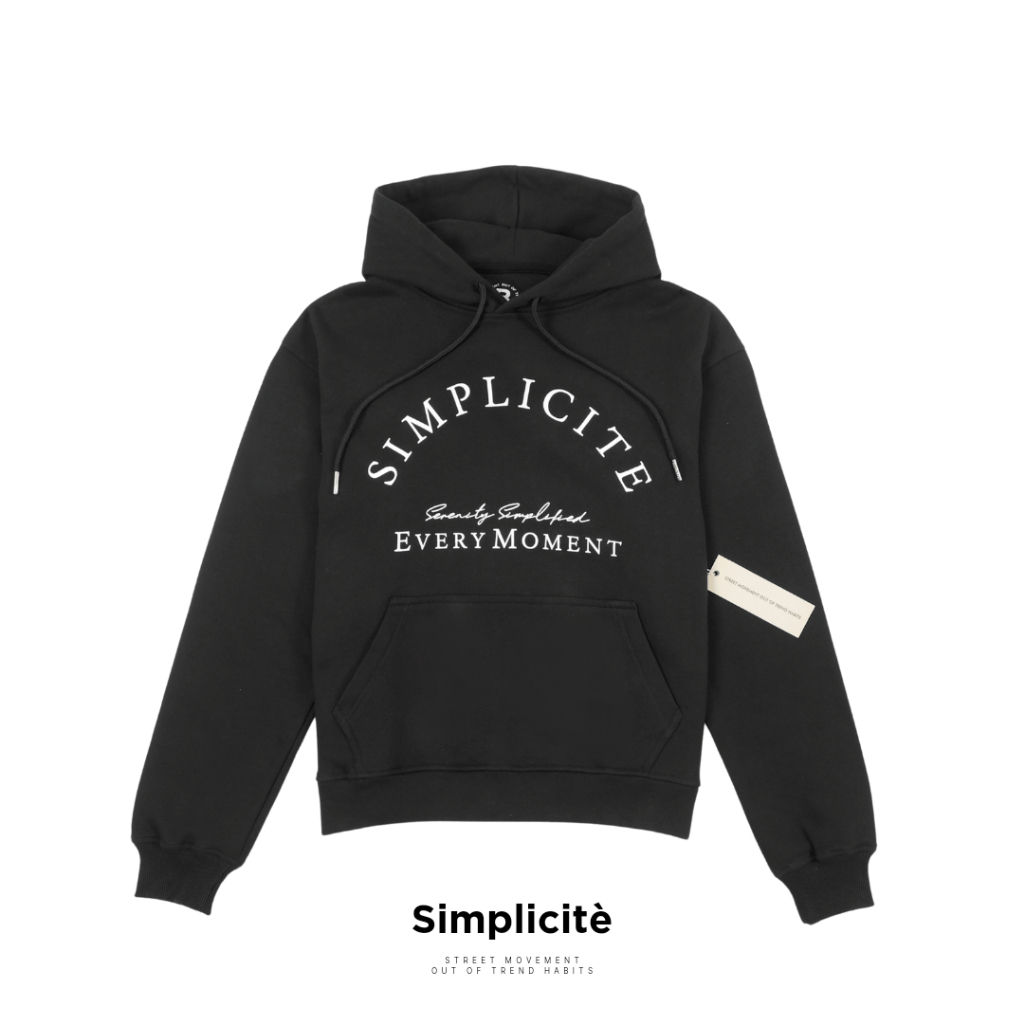 Jual SMOOTH BASIC Cotton Fleece Signature Boxy Regular Hoodie Black Simplicite Series | Shopee ...
