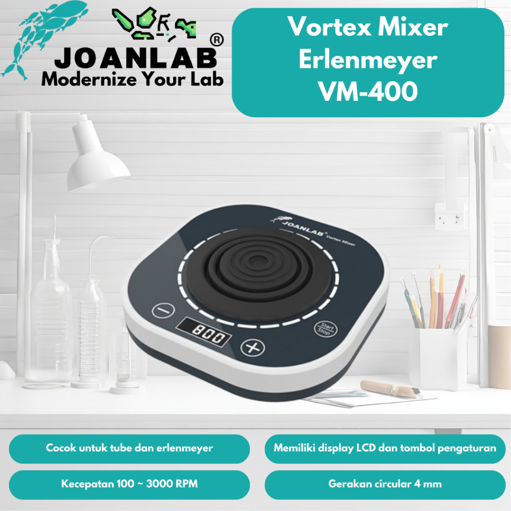 Jual JOANLAB Vortex Mixer Pengaduk Centrifuge Tube/Tabung Erlenmeyer VM ...