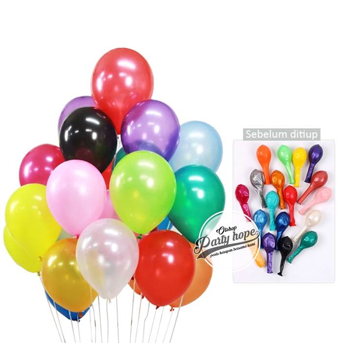 Jual Balon Latex Metalik 1 PACK ISI 50 Pcs 12 inch / Balon Per Pack ...