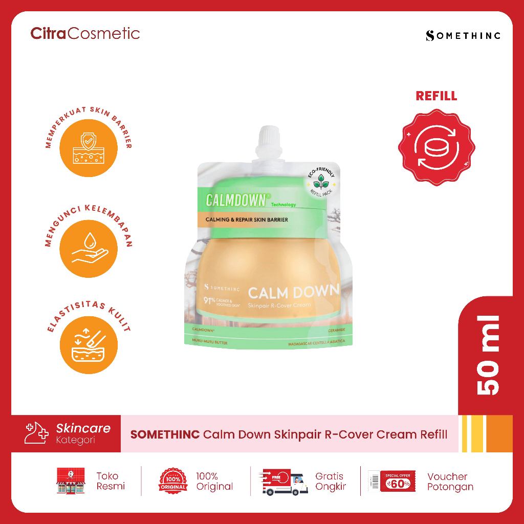 Jual ️CitraCosmetic ️ SOMETHINC Calm Down Skinpair R-Cover Cream Refill ...